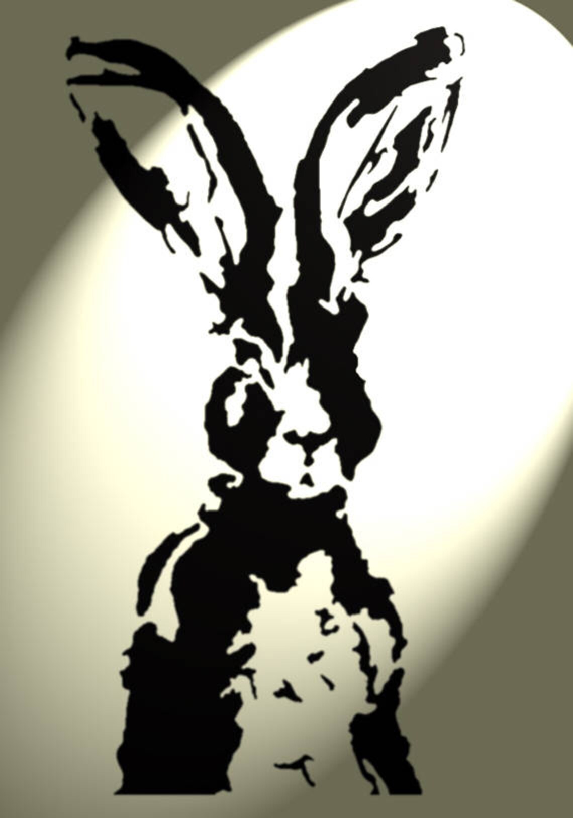 Shabby Chic Stencil Artistic Hare Face Rabbit Rustic A4 297x210mm Wall ...