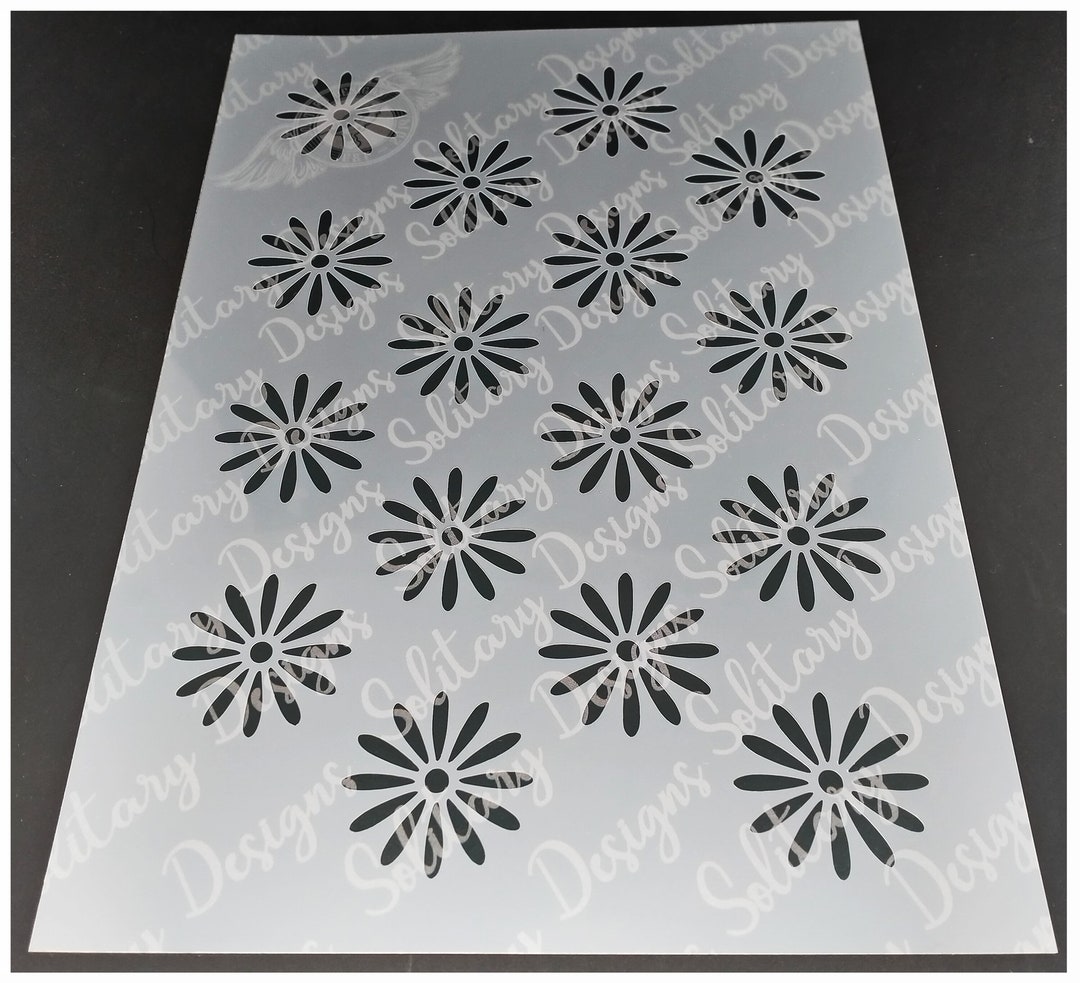 Daisy Repeatable Flower Stencil Shabby Chic Vintage A4 Plastic Craft ...