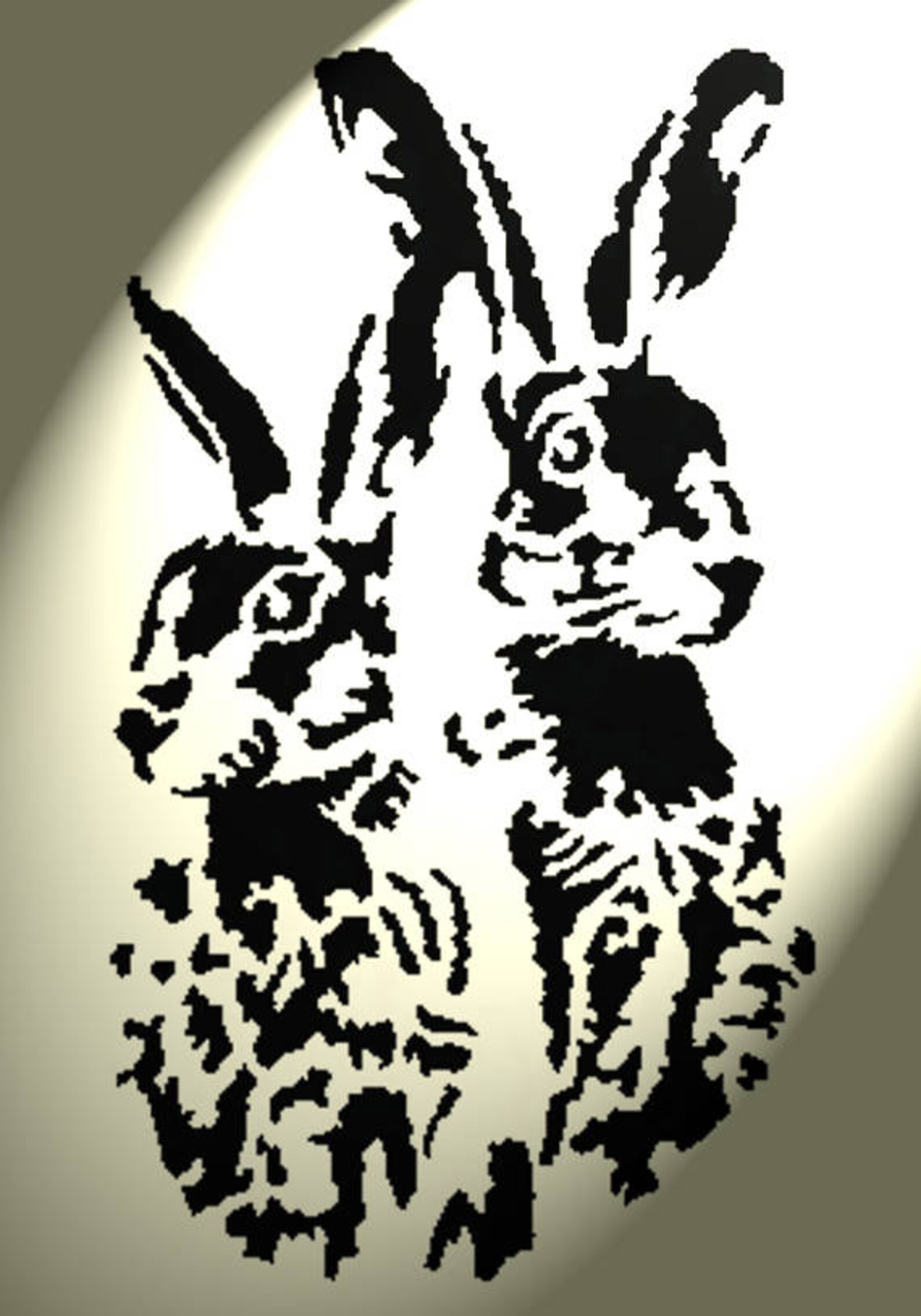 Shabby Chic Stencil Artistic 2 Hare Faces Rabbit Rustic A4 297x210mm ...