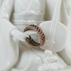 Braided copper wire women ring Elegant band gift Boho style | Etsy