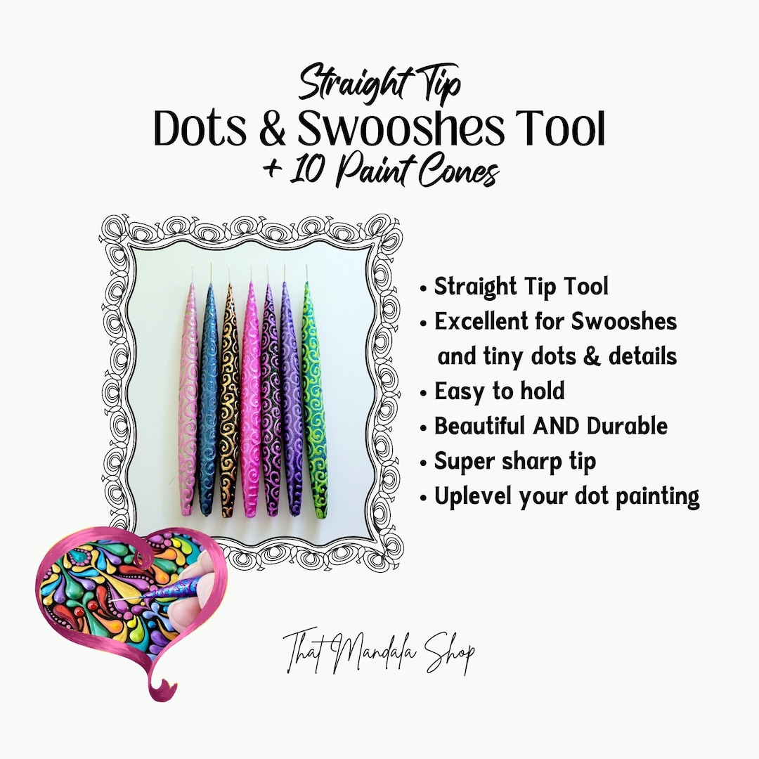 The Best Dot and Swooshes Tool Straight Tip Tool 10 Paint Cones Dot ...
