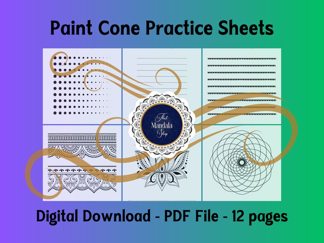 Paint Cone Practice Sheets Digital Download PDF File 12 - Etsy