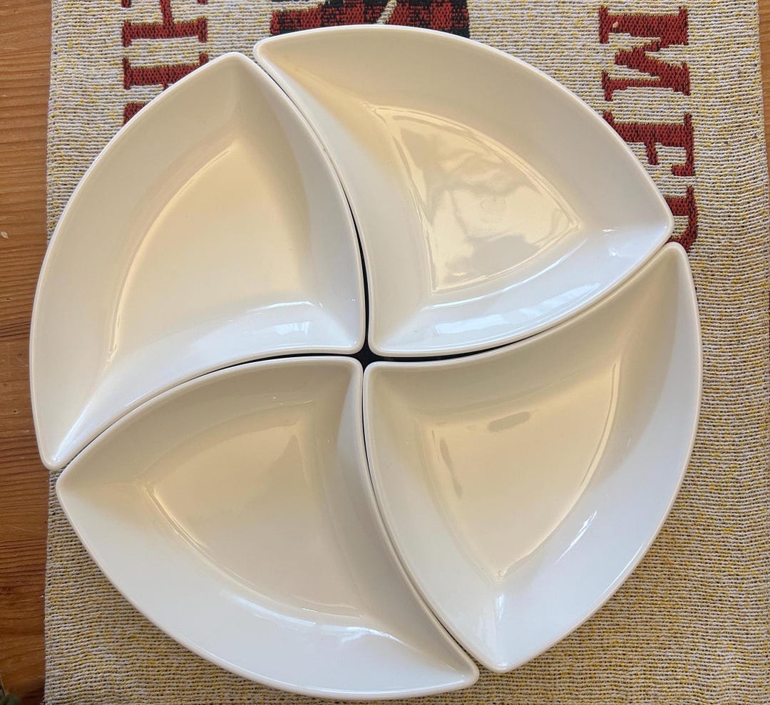 Villeroy Boch New Wave Caffe Triangular Appetizer Plates Set of 4 White ...