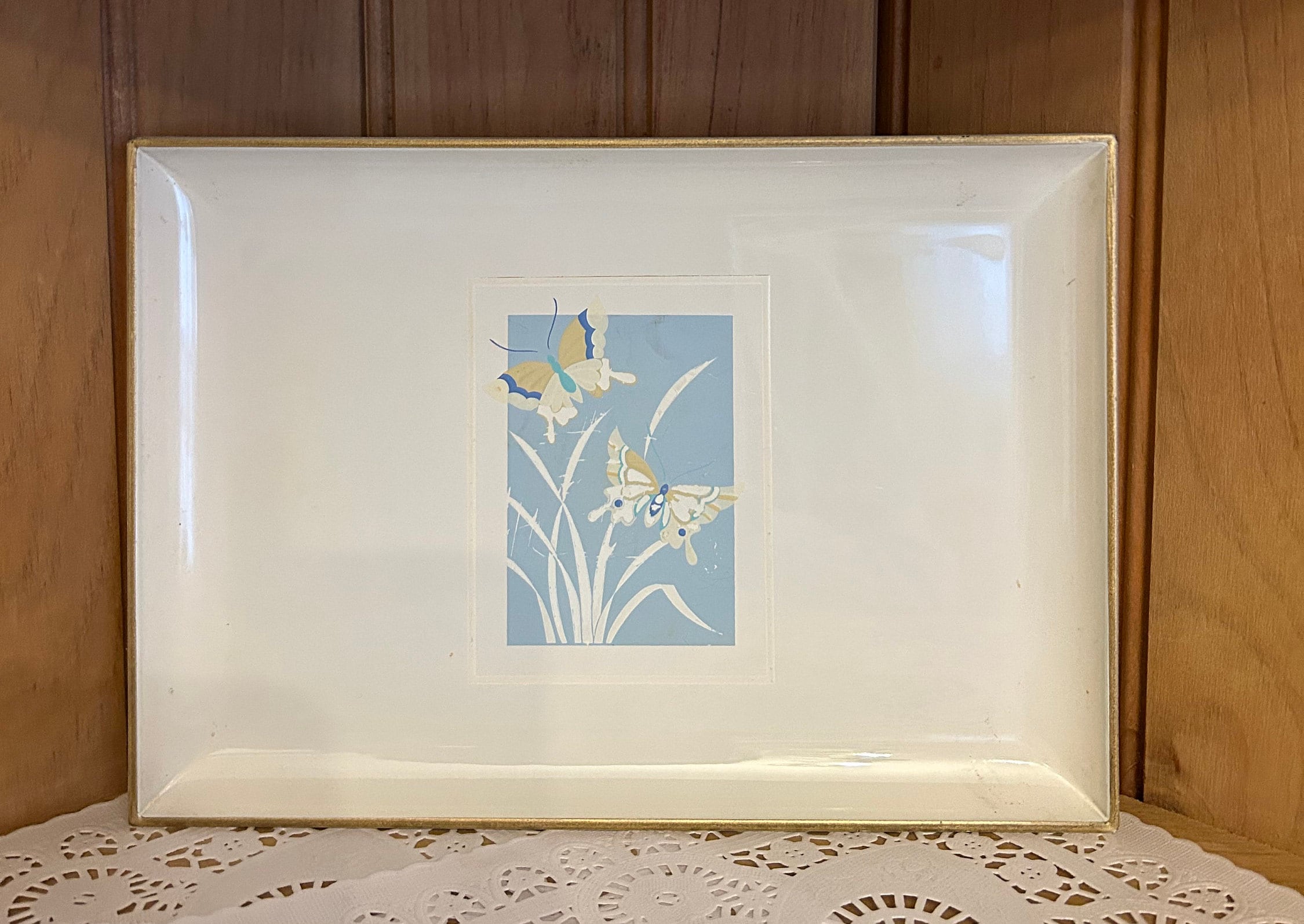 Vintage White Lacquerware Otagiri Butterfly Rectangular - Etsy