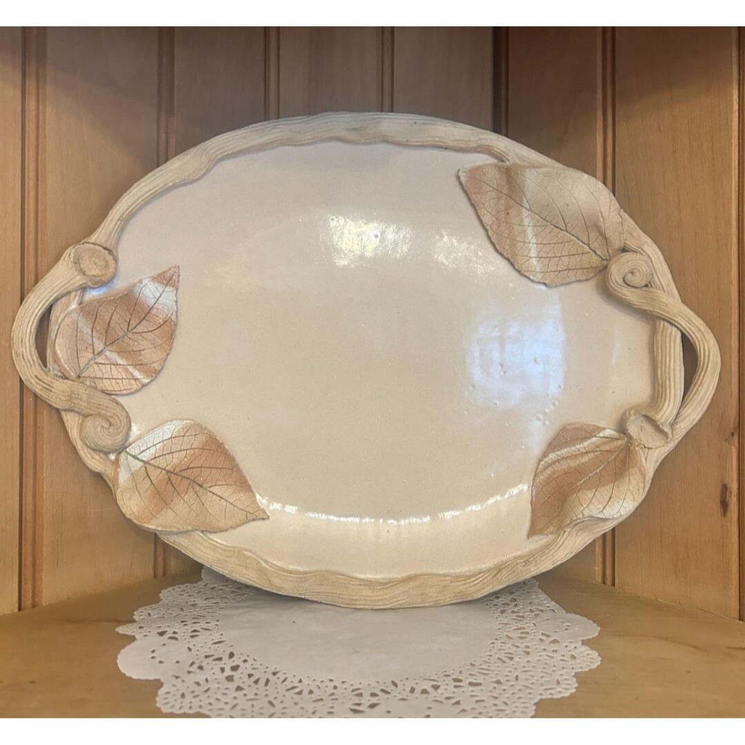 Vintage Brigitte Haag Pottery Oval Tray Artist Signed Natural Decor ...