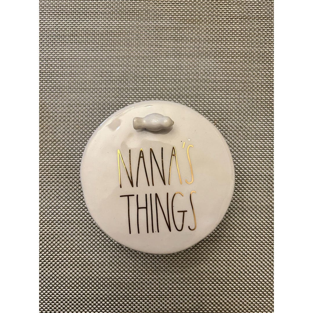 Rae Dunn Artisan Collection Nanas Things White Porcelain Gold Trinket ...