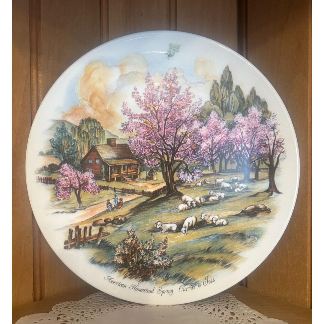 Vintage Currier & Ives American Homestead Spring Dinner Plate Wall ...