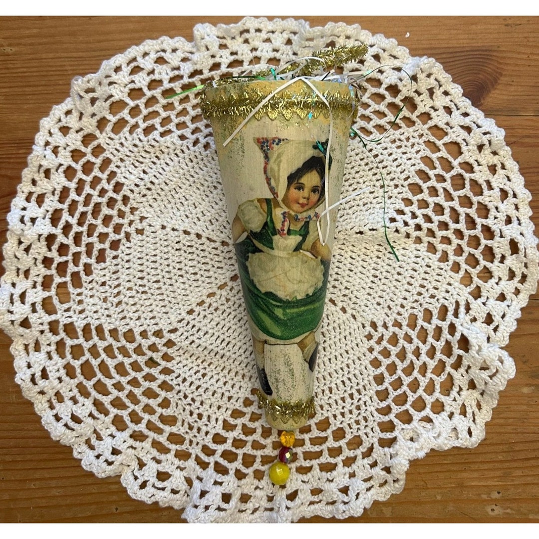 Vintage Dresden Star Victorian Paper Cone St Patricks Day Irish Dance ...