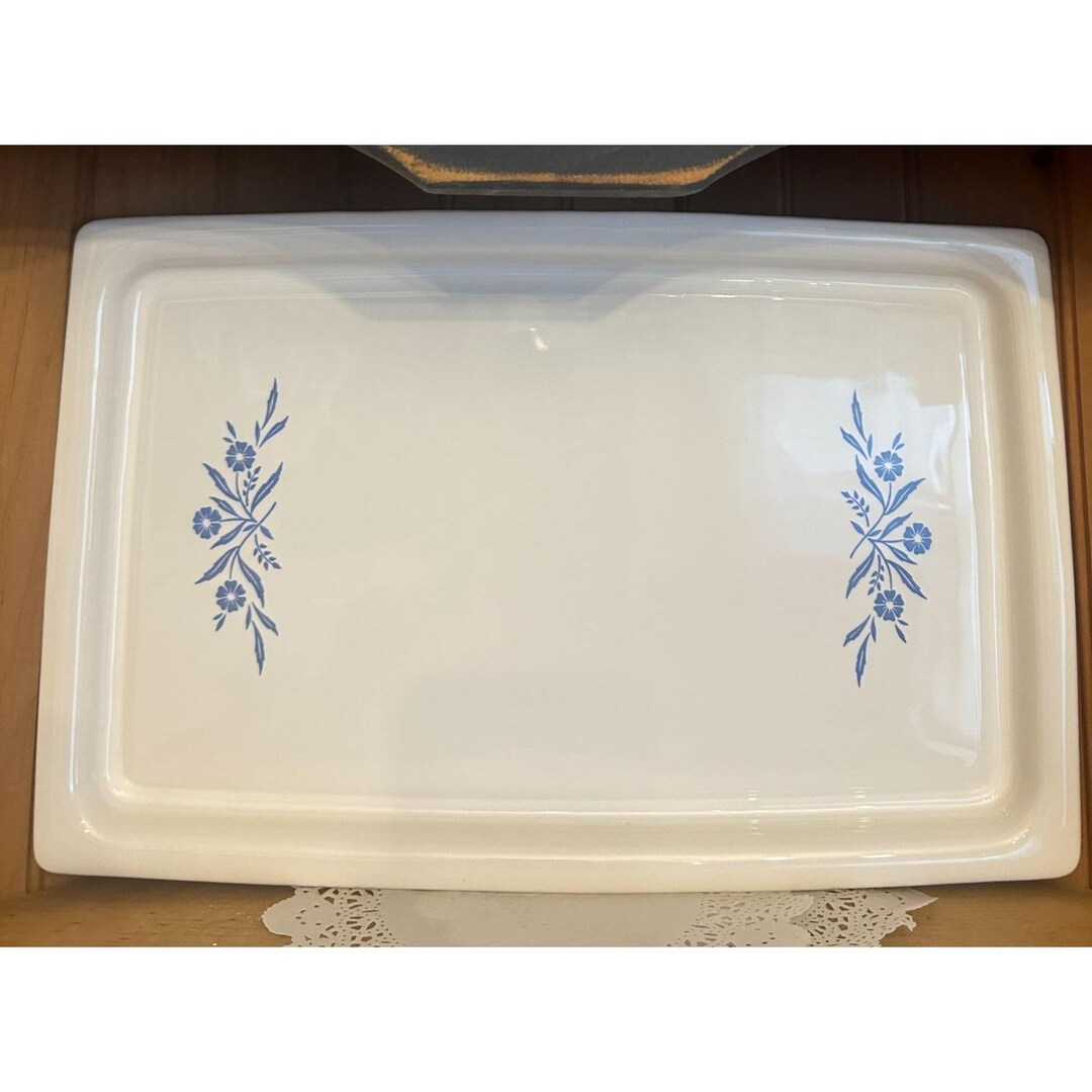 Vintage Corning Ware Blue Blue Cornflower Broil Bake Serving Tray P35 ...