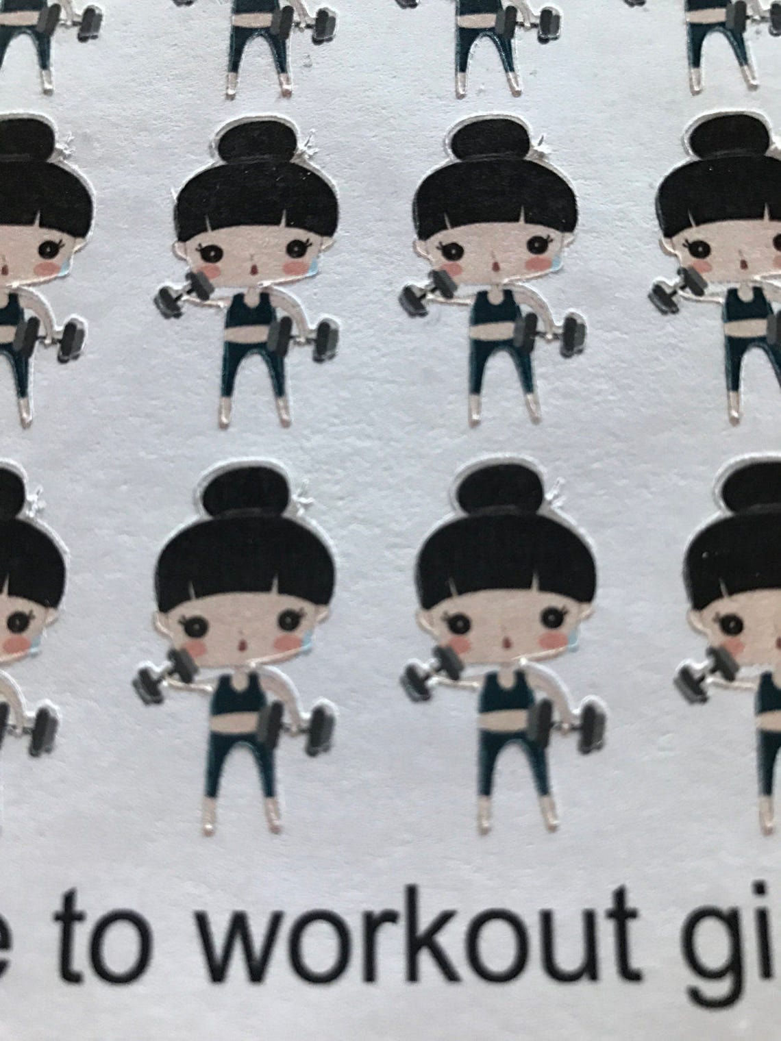 Workout Girl Stickers / Cute Girl / Functional Stickers / - Etsy