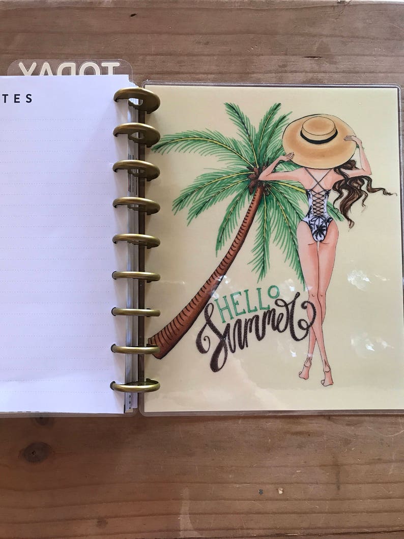 Summer, Tropical Happy Planner Covers. Beach, Pineapple, Girl, Floral ...