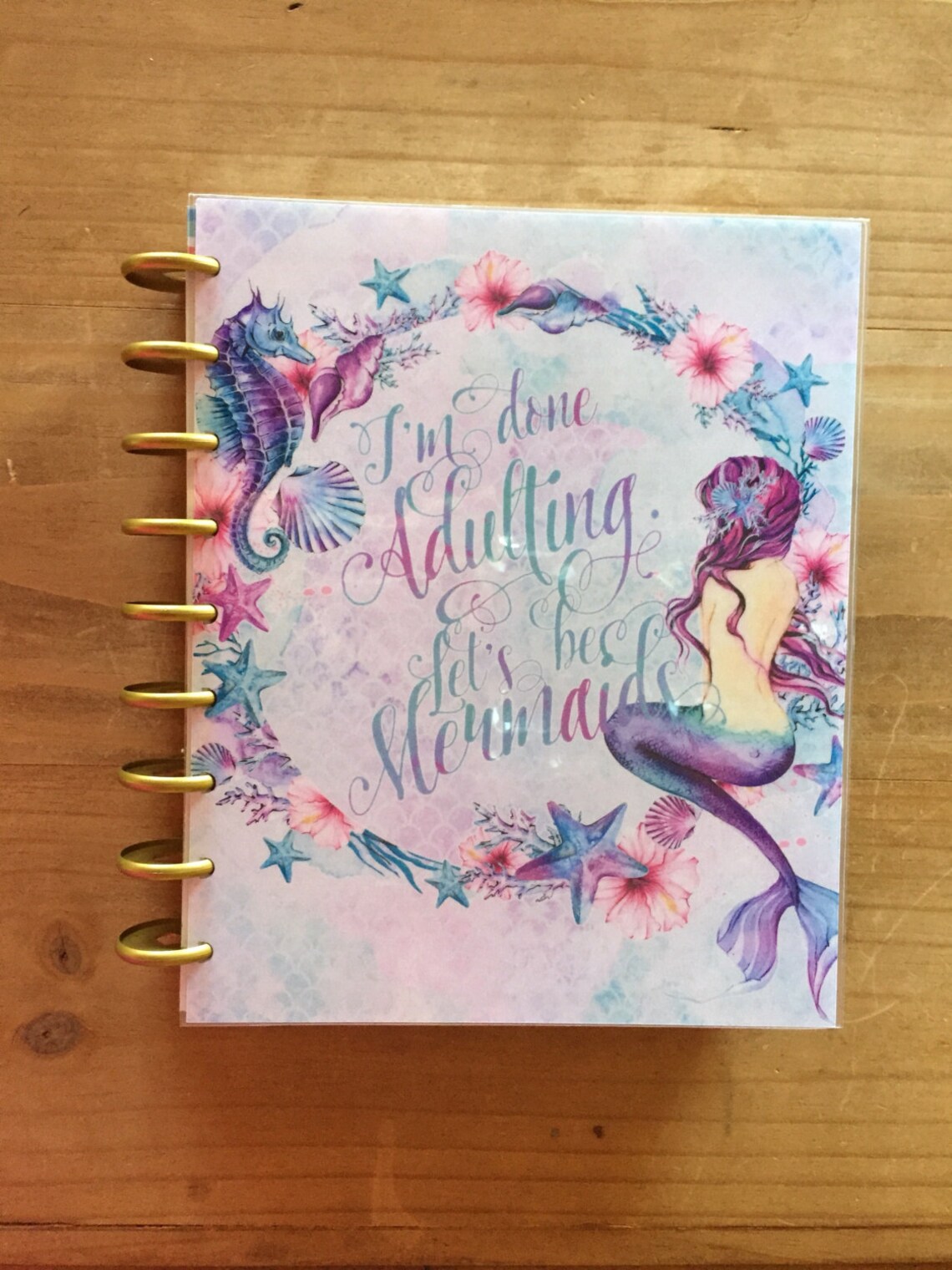 Mermaid Happy Planner Cover Front and Back. Dashboard Happy - Etsy