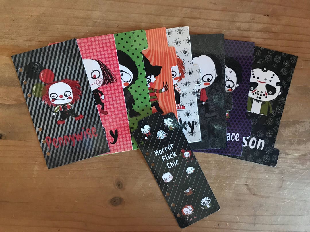 Horror Film Halloween Themed Planner Dividers. Each Divider Has a ...