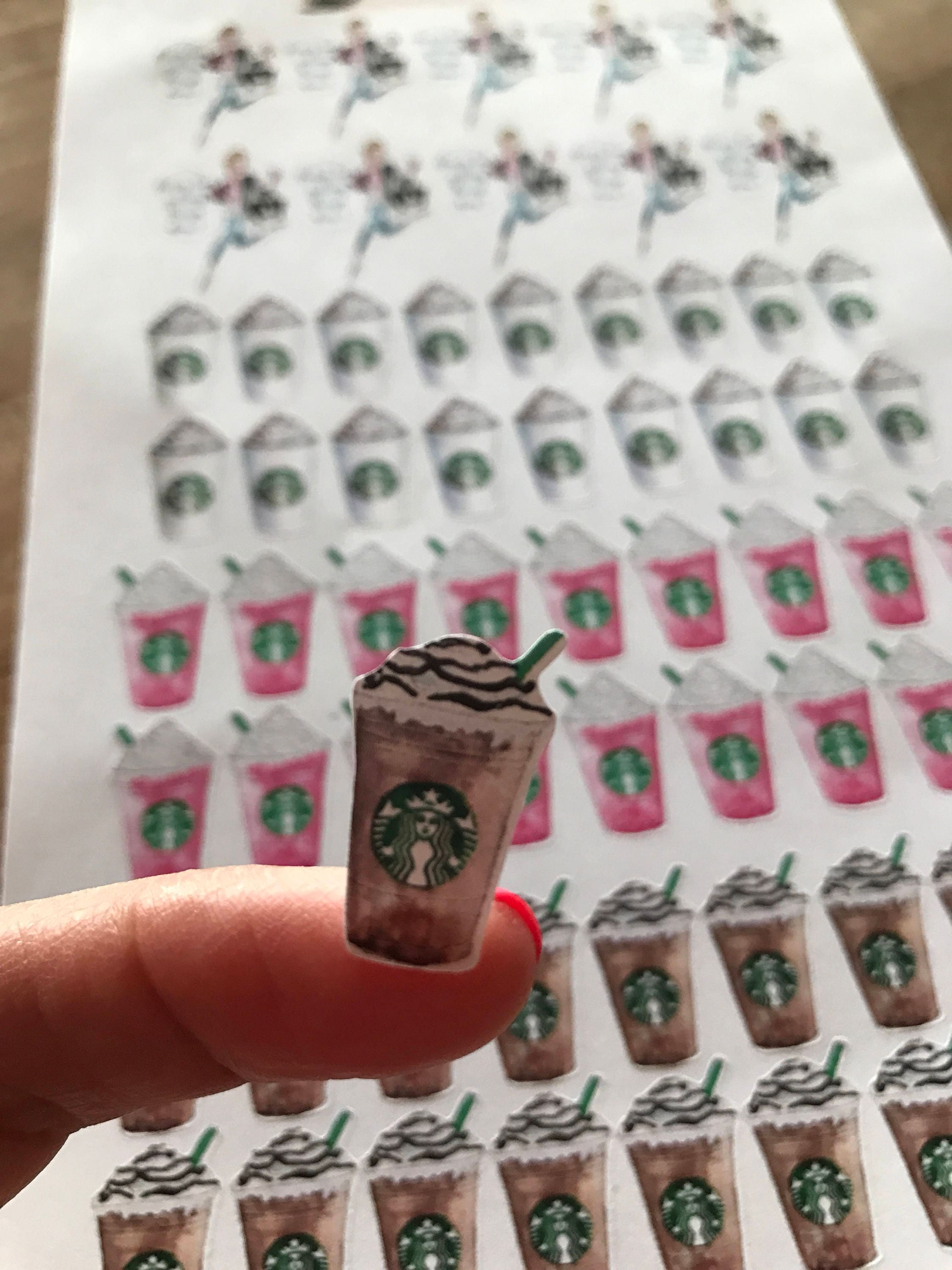 Starbucks Coffee and Messy Bun Girl Stickers. Planner Stickers, Perfect ...