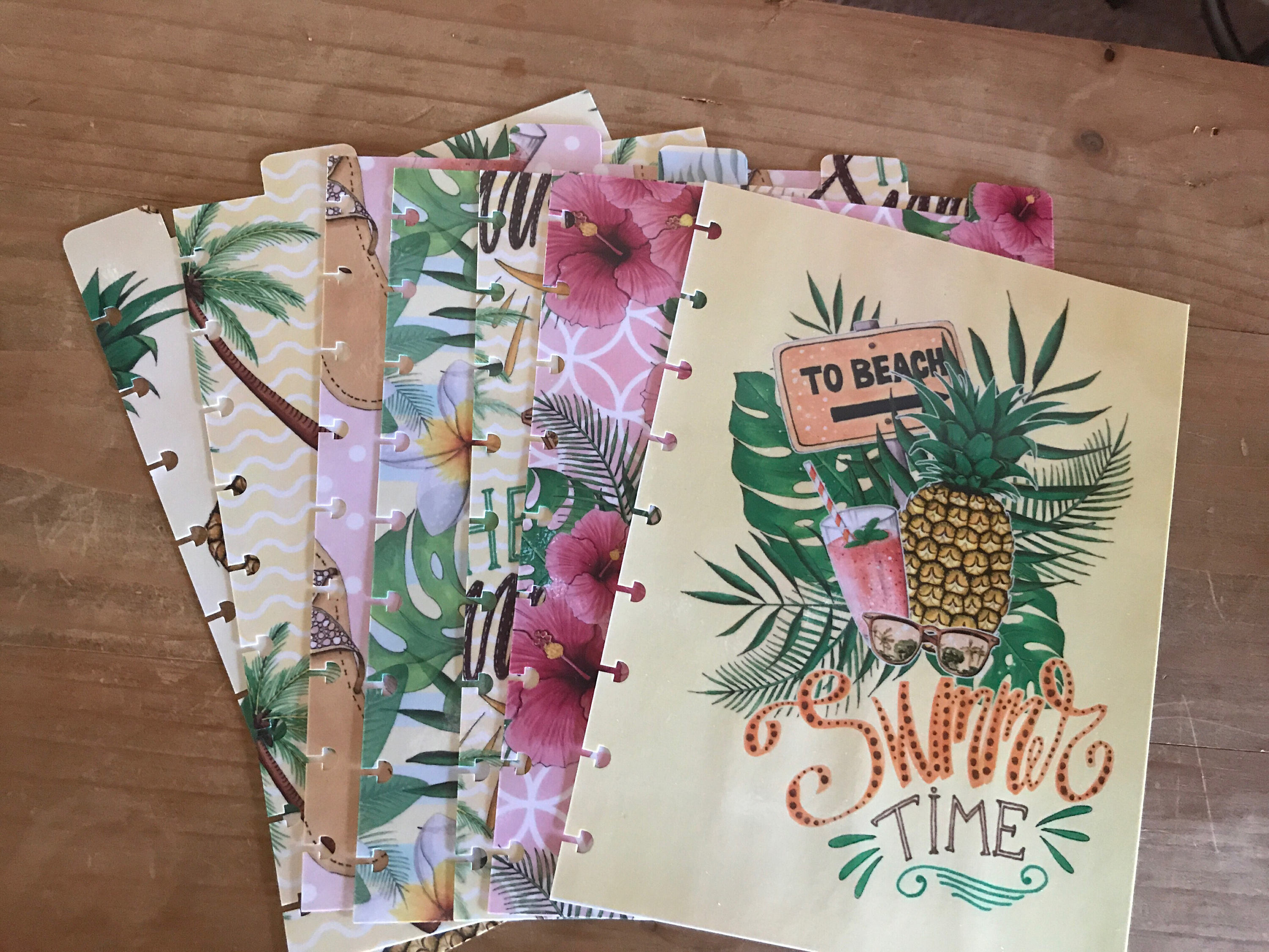 Tropical Summer Planner Dividers. Dashboard Plus 6 Tabbed | Etsy