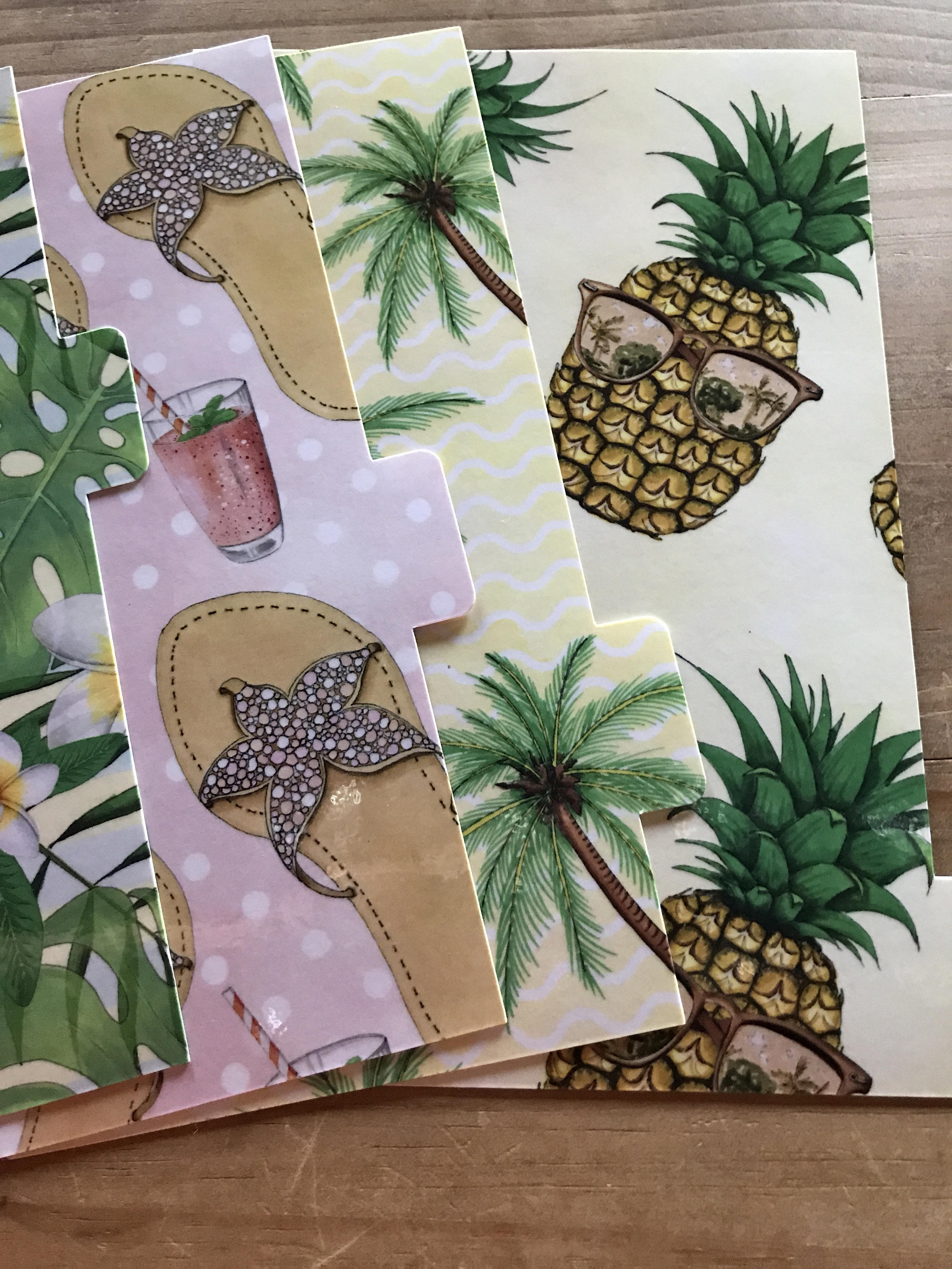 Tropical Summer Planner Dividers. Dashboard Plus 6 Tabbed | Etsy