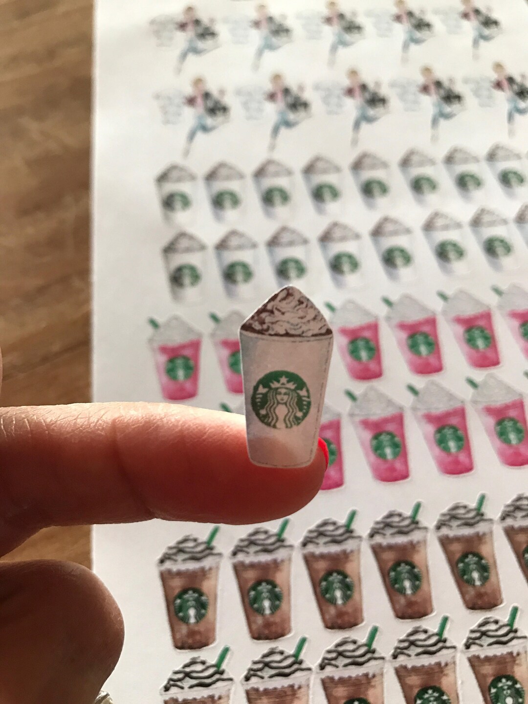 Starbucks Coffee and Messy Bun Girl Stickers. Planner Stickers, Perfect ...