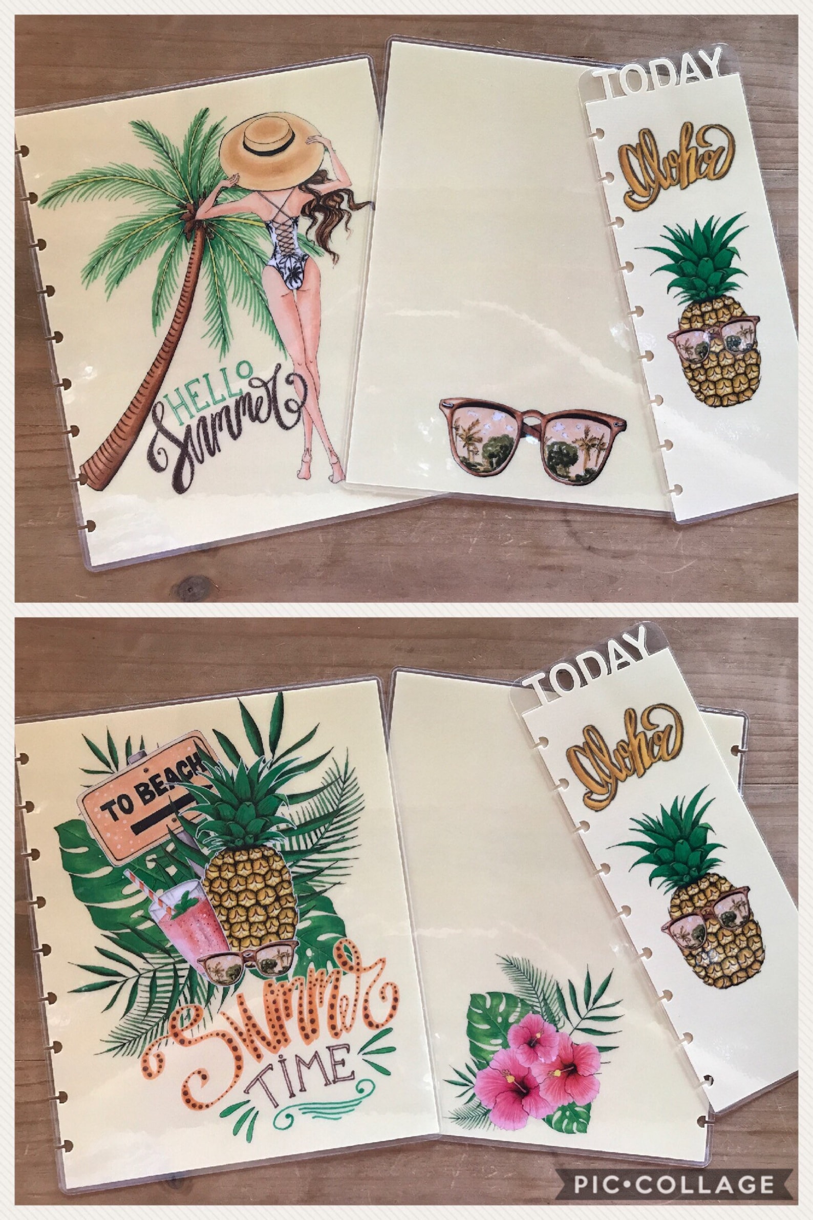 Summer, Tropical Happy Planner Covers. Beach, Pineapple, Girl, Floral ...