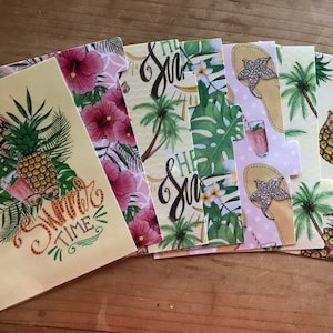Tropical Summer Planner Dividers. Dashboard Plus 6 Tabbed Dividers ...