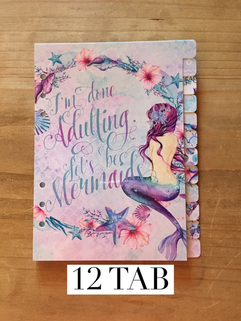 Mermaid Planner Dividers / Personal Planner / A5 Planner / Planner ...