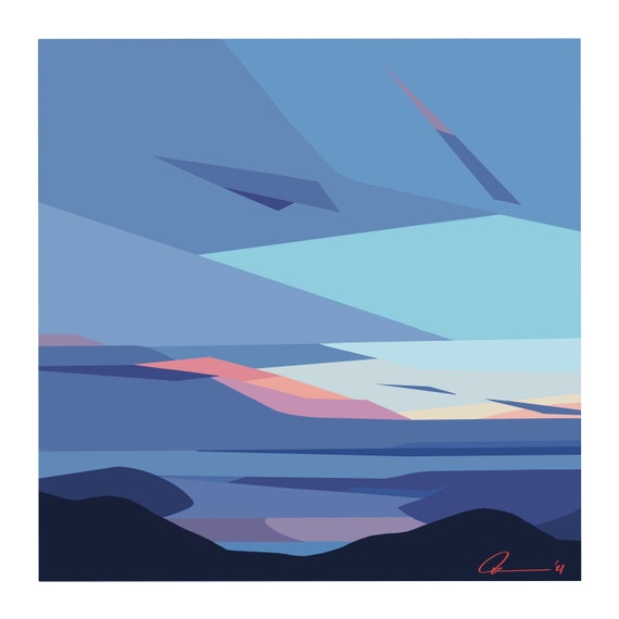 Abstract Sunset No. 2 / Abstract Minimalist Wall Art / Gallery | Etsy