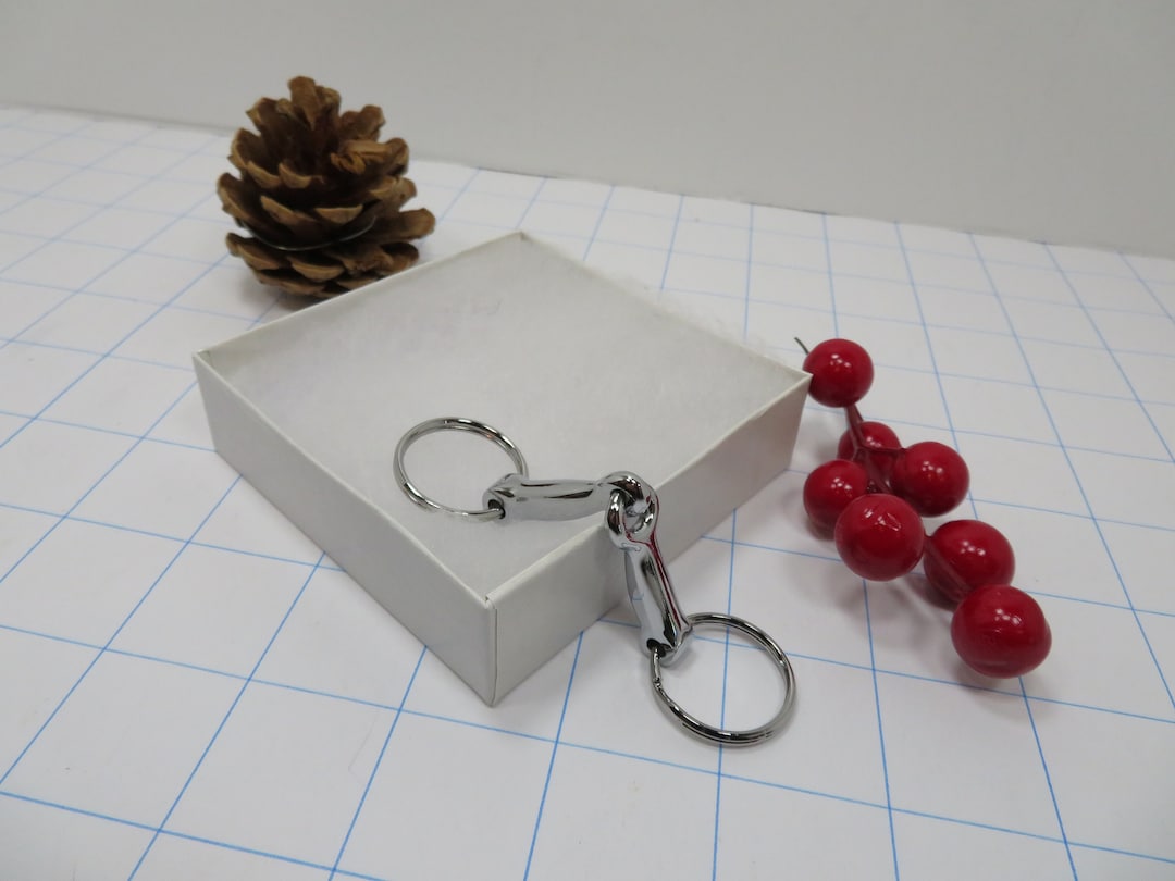 The Classic Snaffle Training Bit Key Chain in Chrome Metal - Etsy