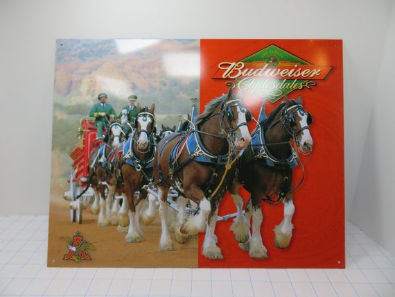 Vintage Tin Budweiser Clydesdales Sign Brand New | Etsy