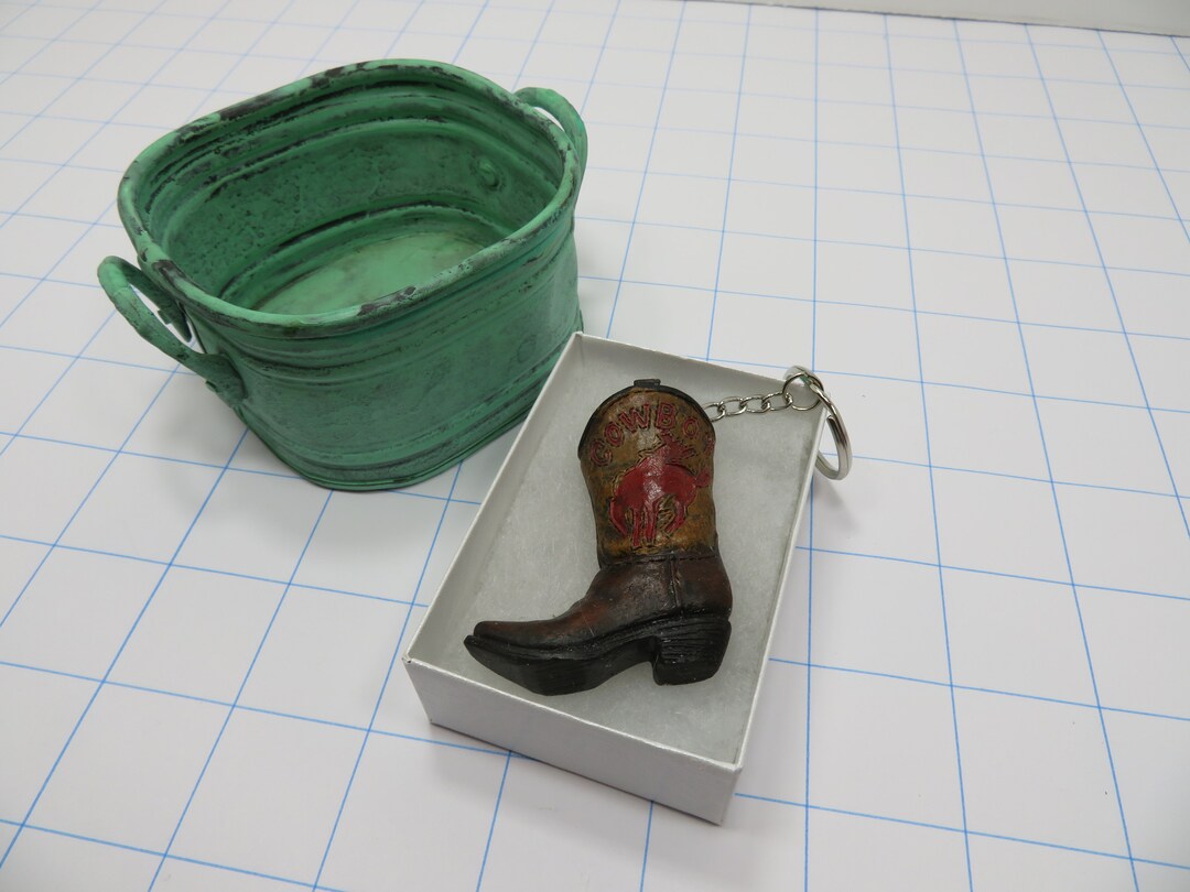CB4 Western Cowboy Boot Key Chain - Ready to Ship! - Etsy
