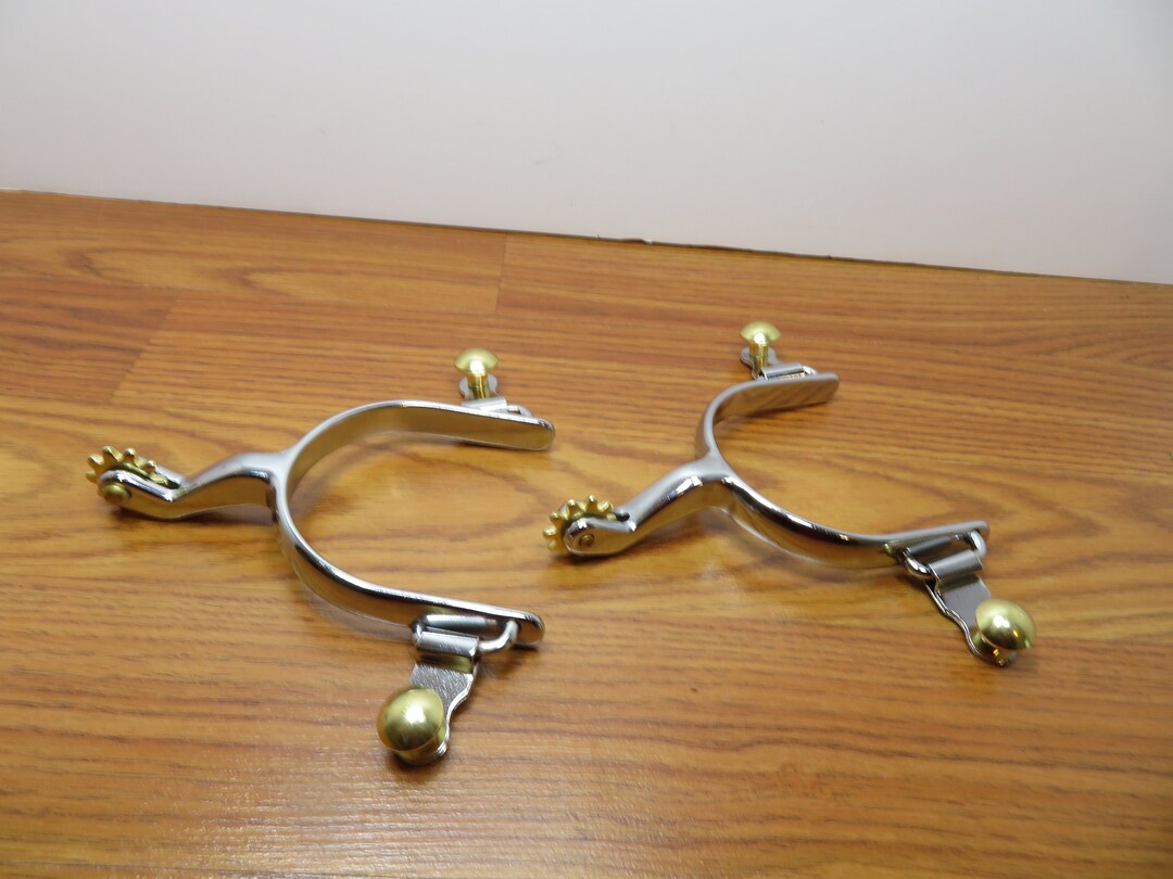 T 91 Ladies Weaver Roping Spurs (10) Point Rowell, 1 3/4" Shank 1/2 ...