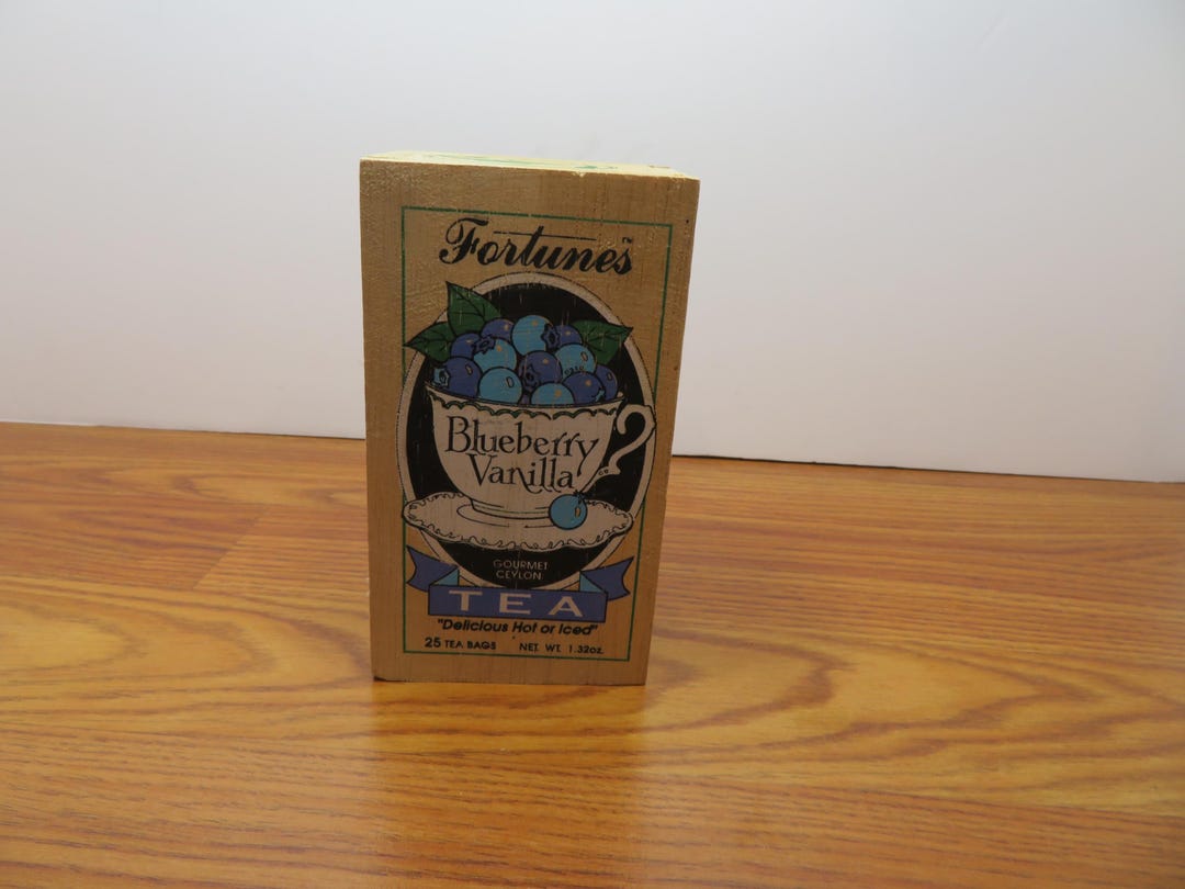 T 418 Fortunes Wooden Tea Bag Box or Trinket Box Vintage - Etsy