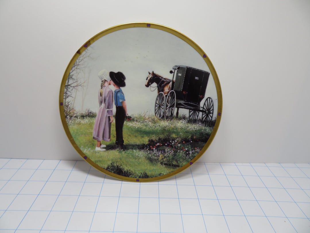 P 371 Vintage Lenox Folk Art 1994 Puppy Love Ceramic Plate #A1972 Al ...