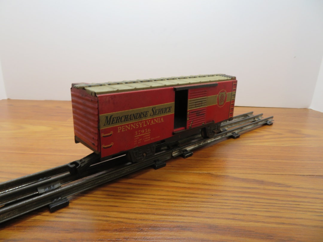 T 130 O Gauge Marx Tin Merchandise Service Box Car 37956 With Sliding ...
