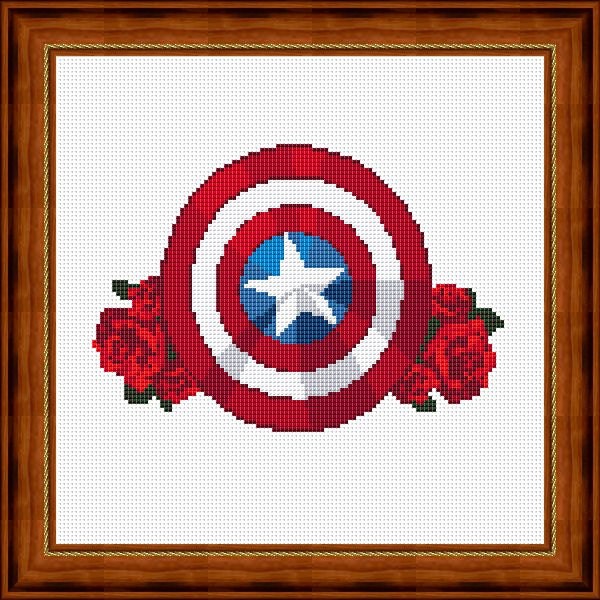 CROSS STITCH PATTERN Captain America, Digital Download - Etsy