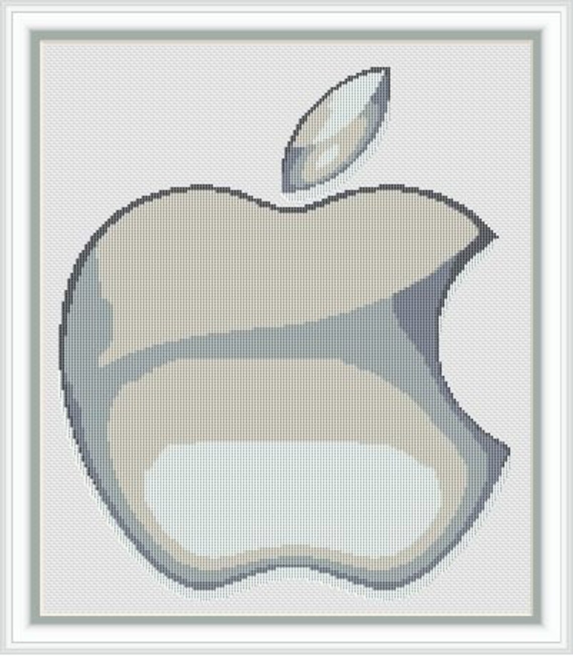 Cross Stitch Pattern "apple Logo",instant Download PDF - Etsy