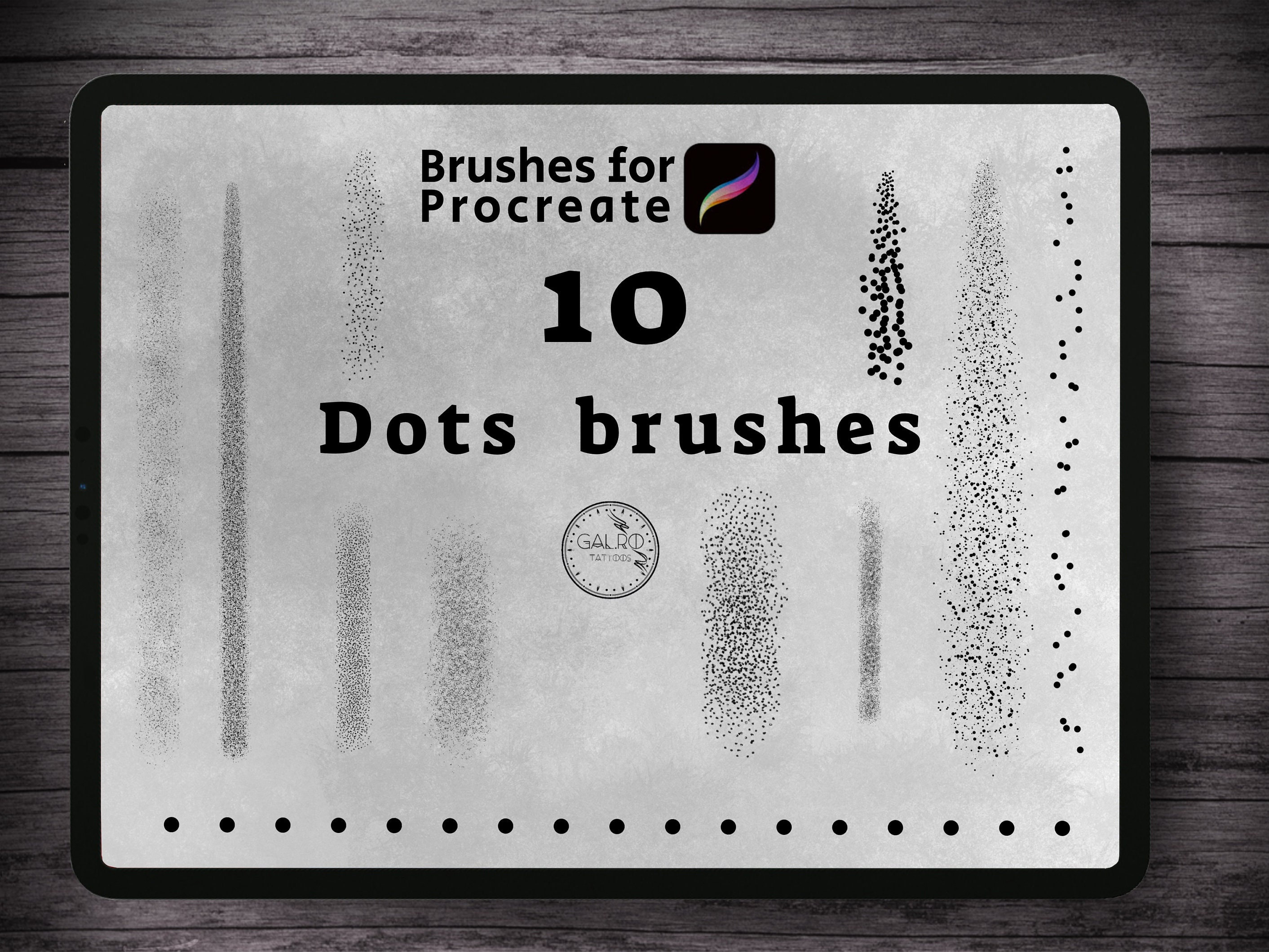 10 Basic Dot Work Brushes. Dots Brushes for Procreate. - Etsy