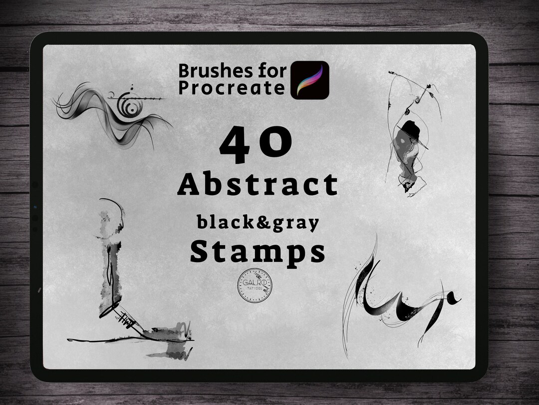 40 Abstract Black&gray Stamps Brushes for Procreate - Etsy