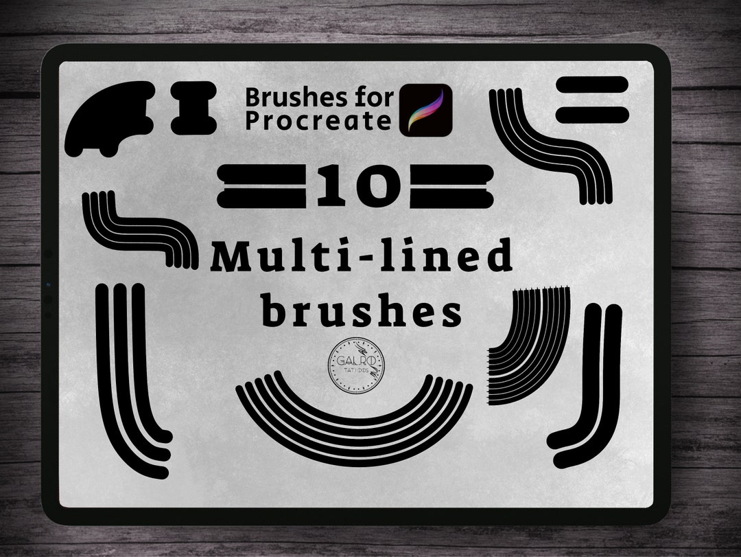 10 Multi-lined Brush. Line Art Brushes for Procreate. - Etsy