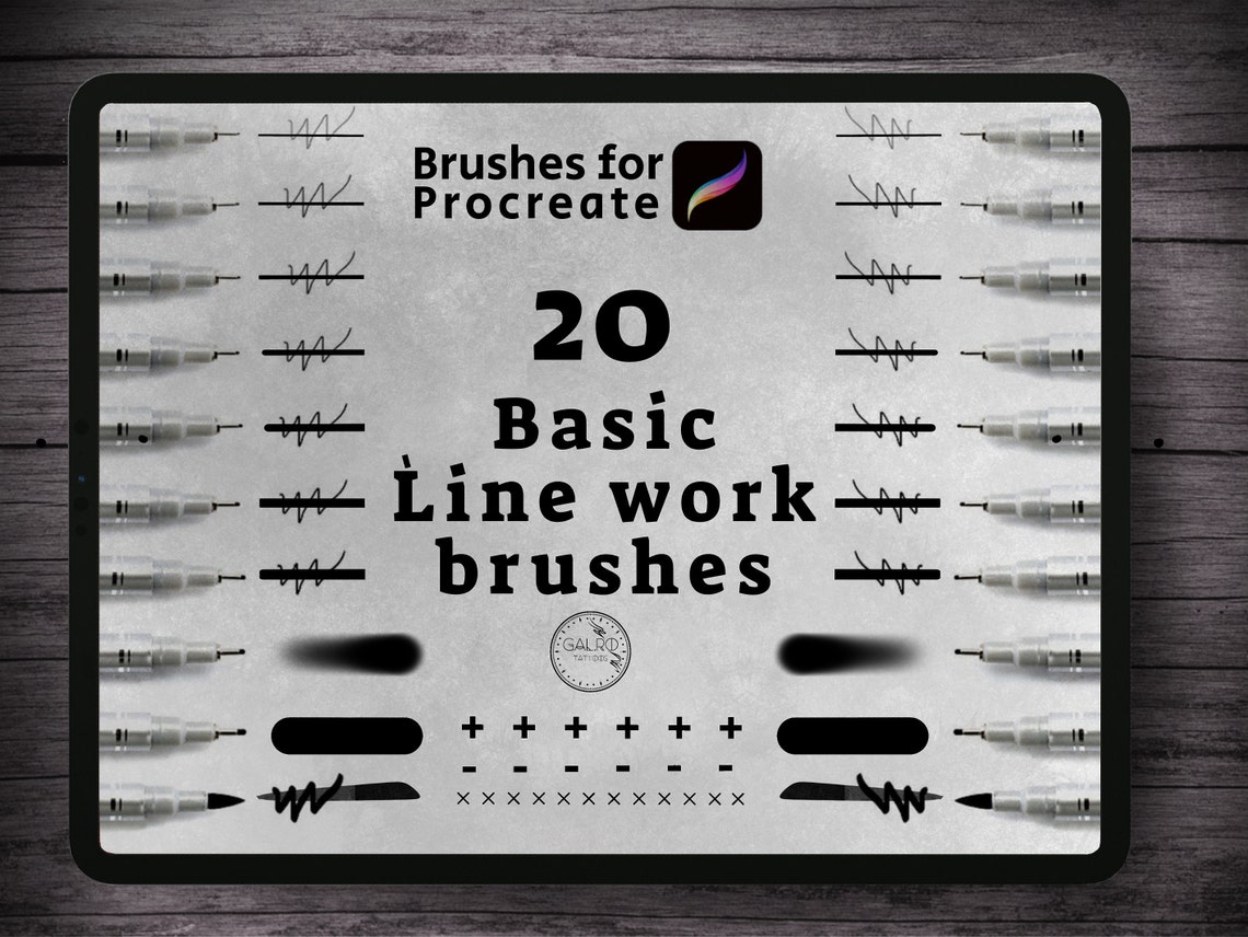 20 Basic Line Work Brushes. Line Art Brushes for Procreate. - Etsy