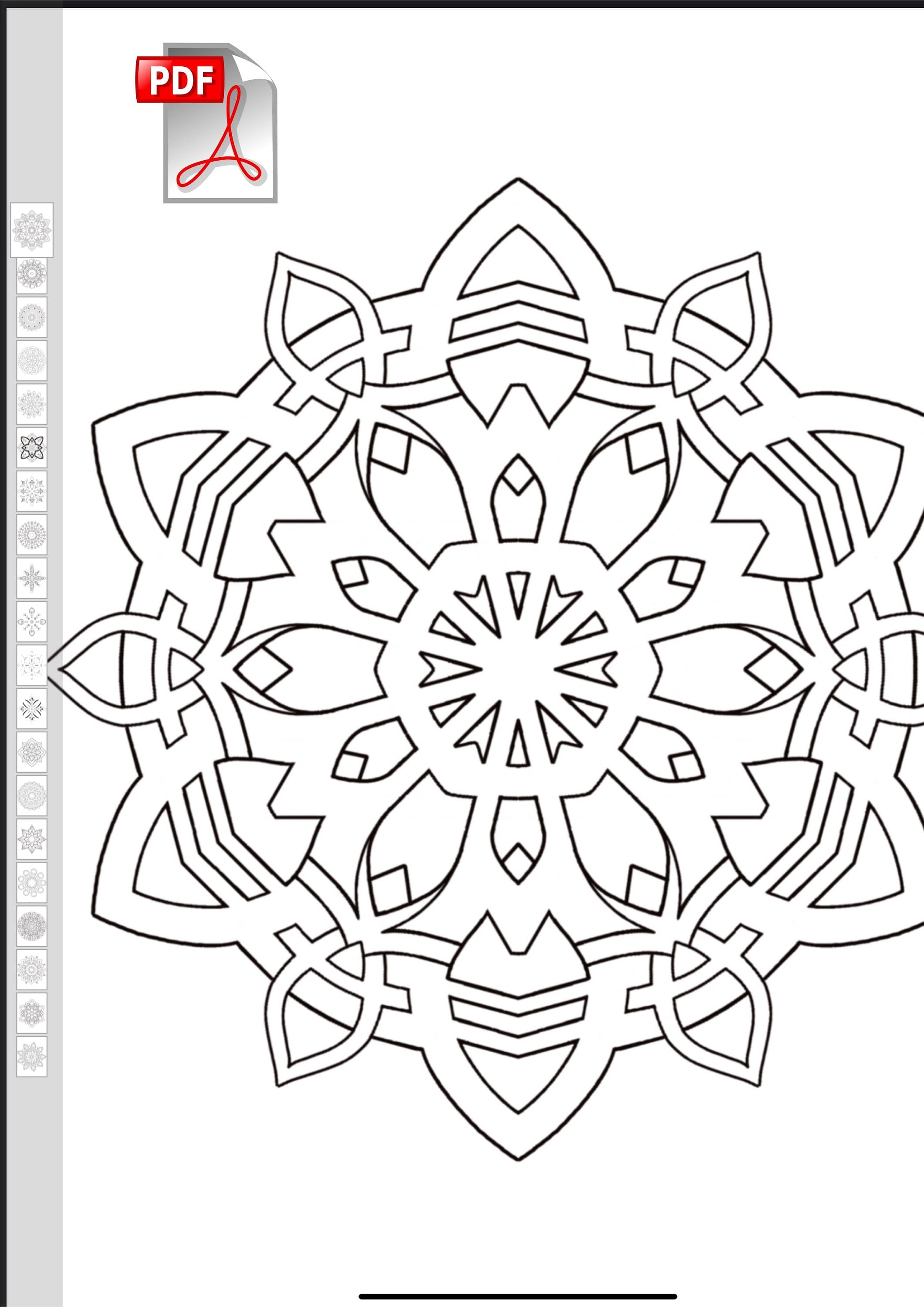 20 Printable Mandalas Coloring Pages PDF. Coloring Book. Second Set. - Etsy
