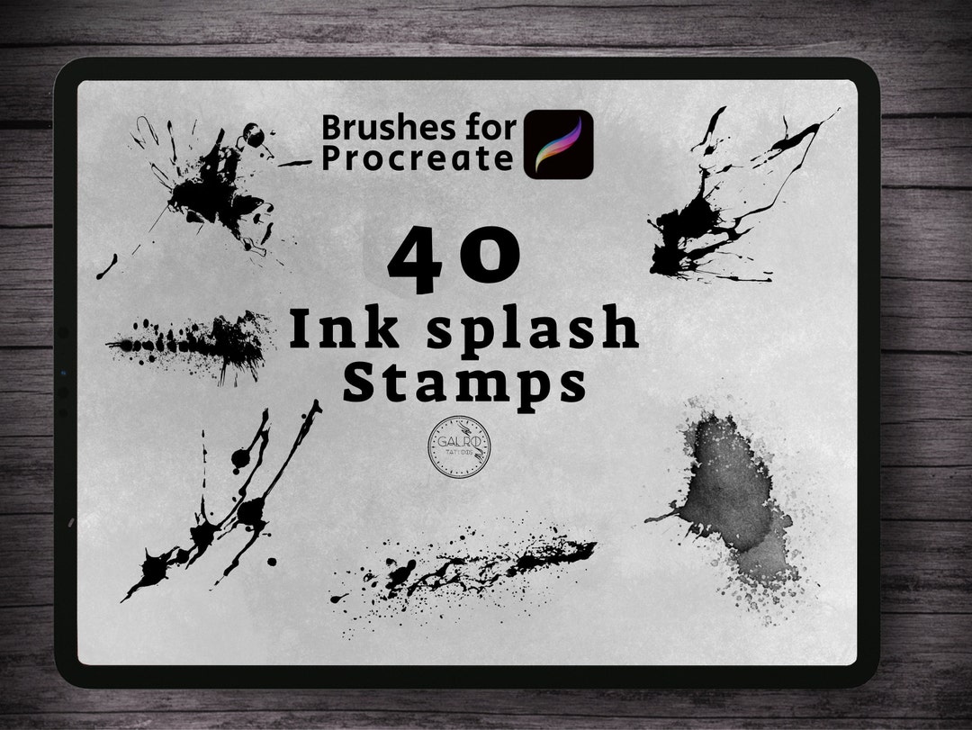 40 Ink Splash Stamps, Splatter Brushes for Proceate - Etsy