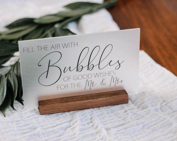 Wedding Bubbles Sign Acrylic Wedding Sign Wedding Send off - Etsy UK