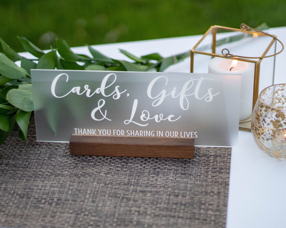 Cards and Gifts Sign - Gift Table Sign - Card Box Sign - Acrylic ...