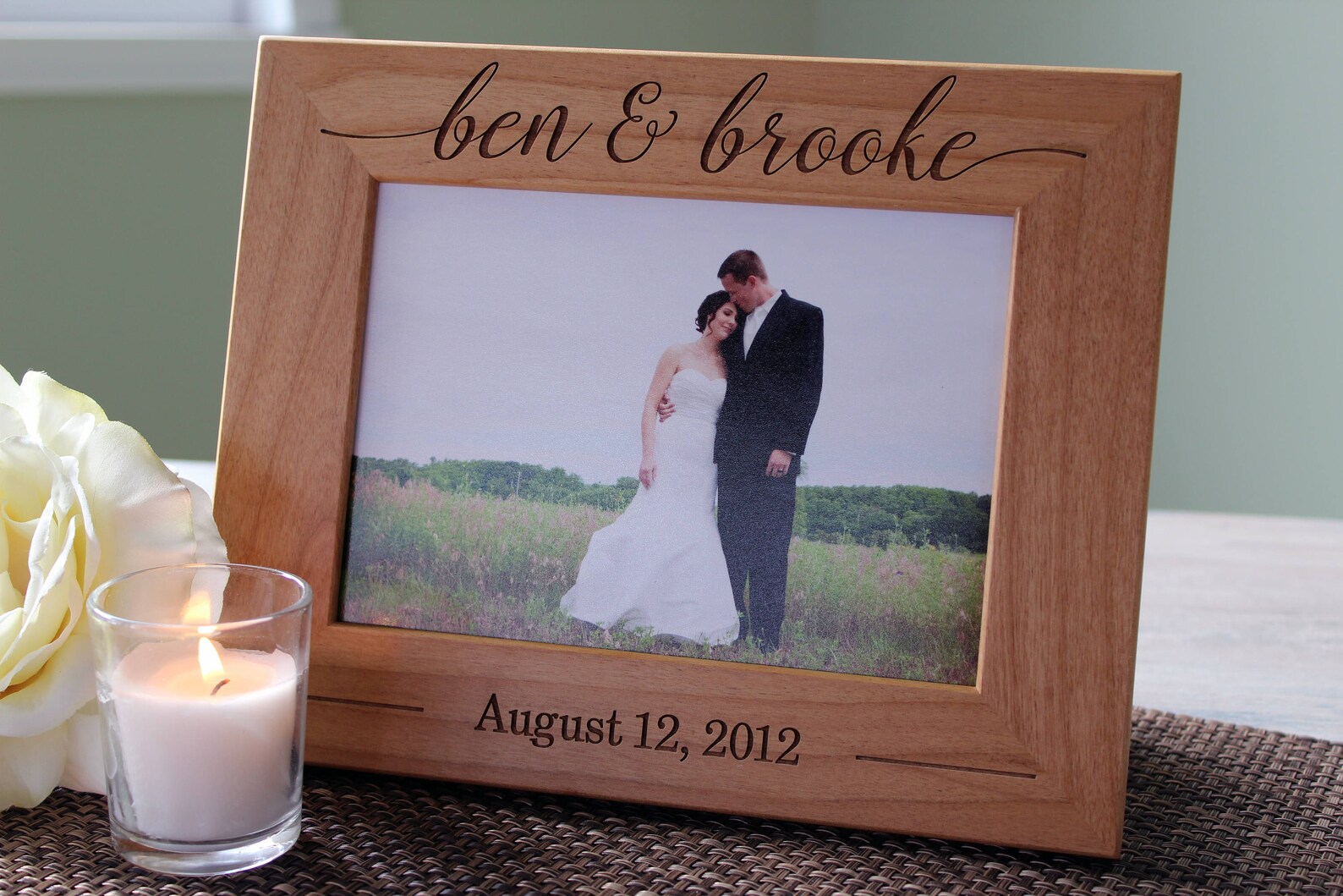 Wedding Photo Frame Personalized Picture Frame Engraved | Etsy