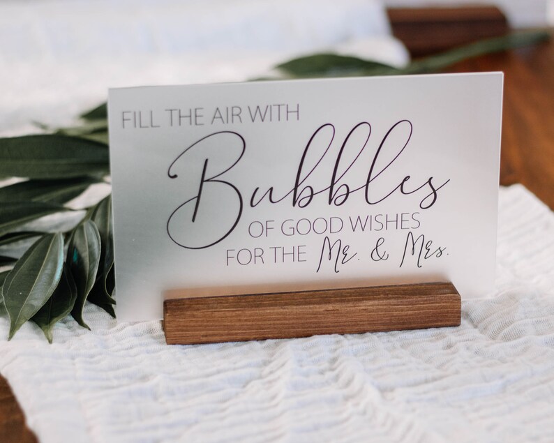 Wedding Bubbles Sign Acrylic Wedding Sign Wedding Send off - Etsy UK