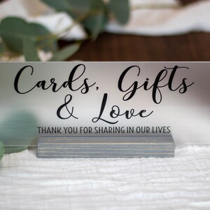 Cards and Gifts Sign - Gift Table Sign - Card Box Sign - Acrylic ...