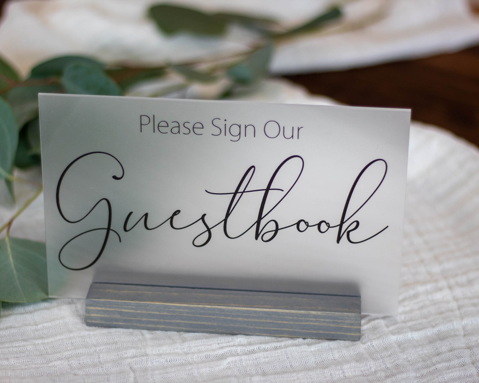 Acrylic Guestbook Table Sign for Wedding or Event Please - Etsy
