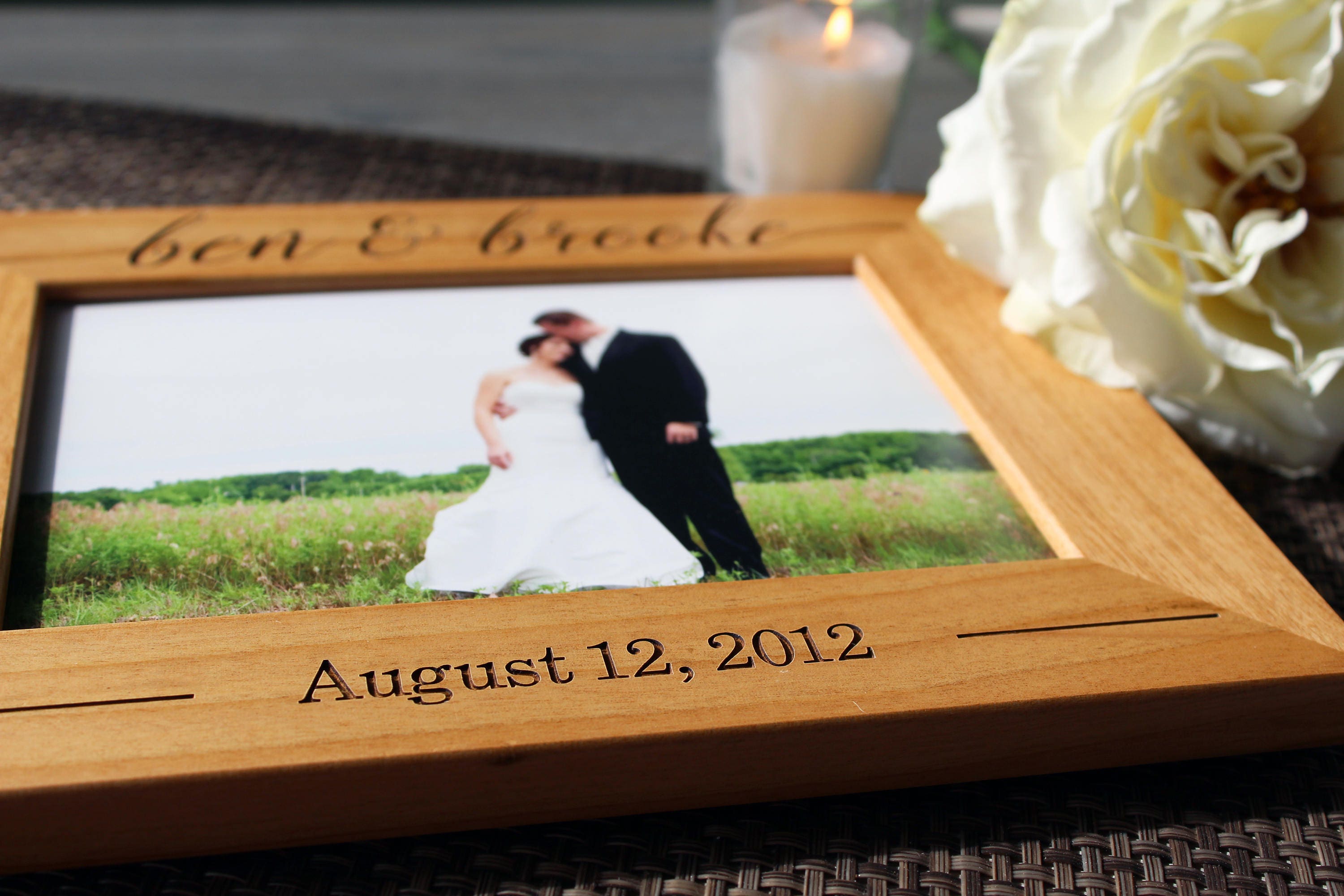 Wedding Photo Frame Personalized Picture Frame Engraved | Etsy