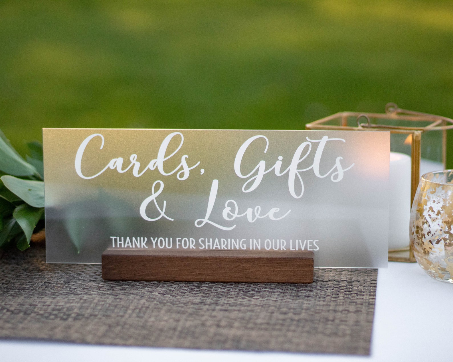 Cards and Gifts Sign - Gift Table Sign - Card Box Sign - Acrylic ...