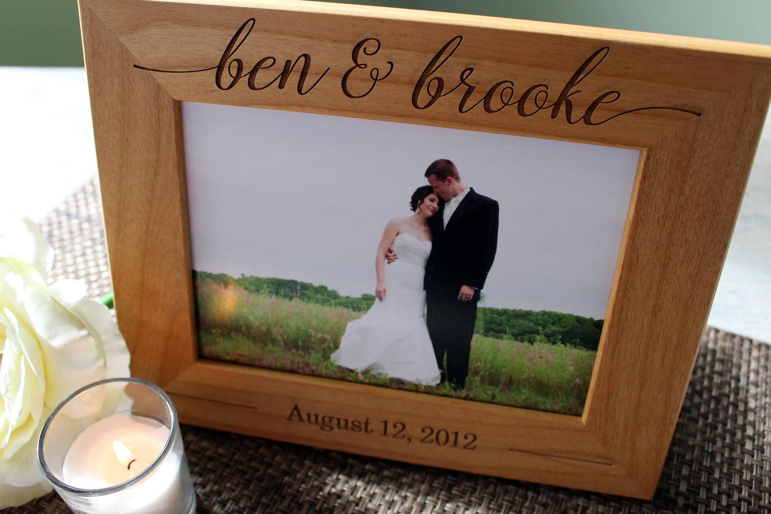 Wedding Photo Frame Personalized Picture Frame Engraved | Etsy