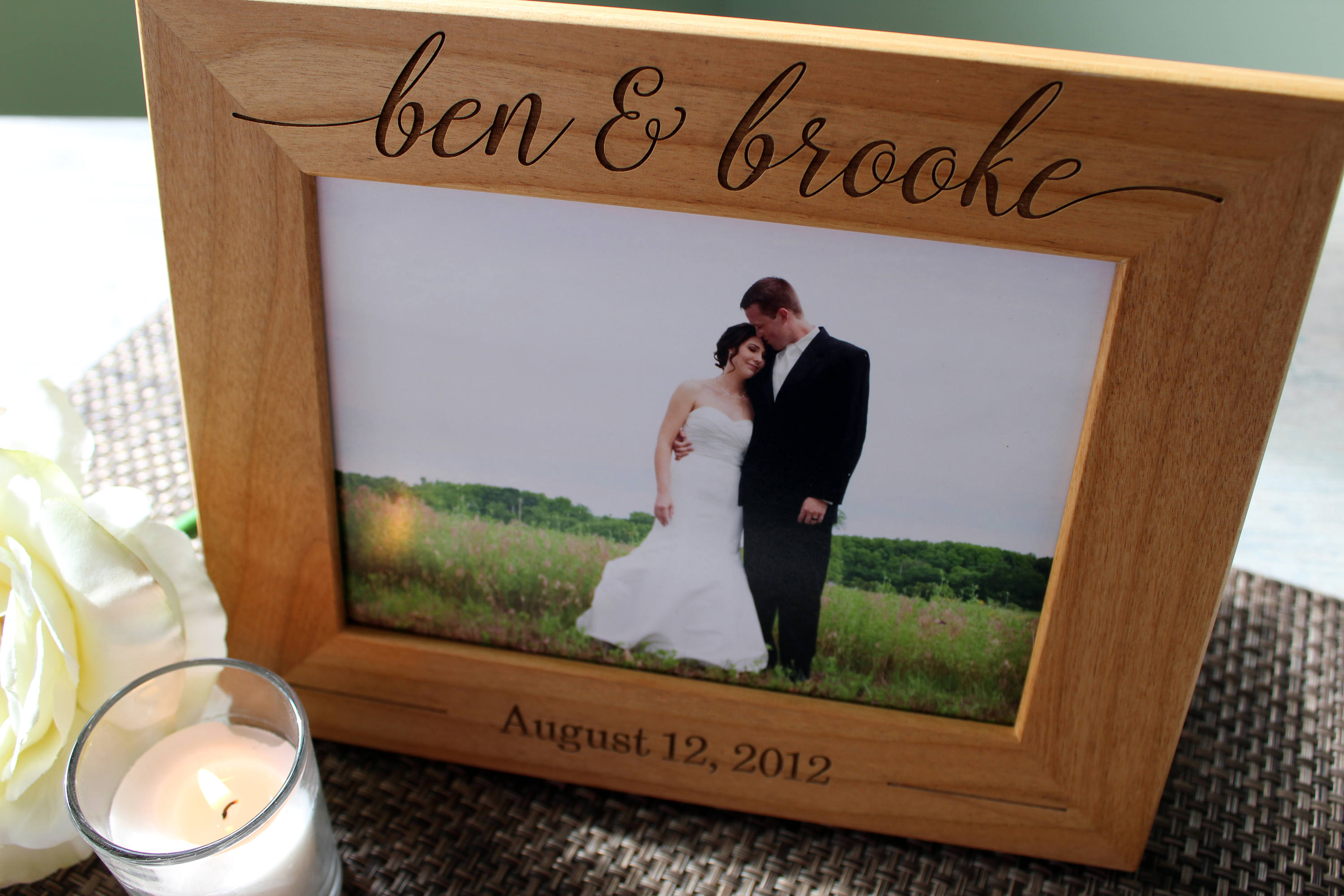 Wedding Photo Frame Personalized Picture Frame Engraved | Etsy